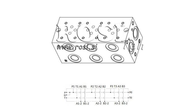 BASE PLATE CETOP3 NG10 3M ROSI TEH