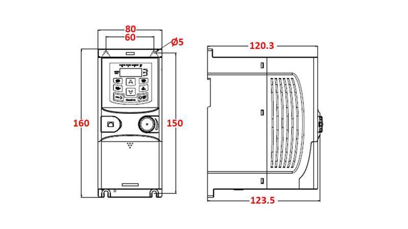 FREQUENZUMWANDLER-UMRICHTER 3 PHASE 0.75KW GD20-0R7G-4-EU ROSI TEH