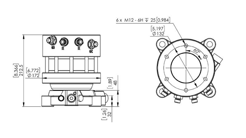 HYDRAULIC ROTATOR CR400 - 4500/2500 DOUBLE FLANGE ROSI TEH